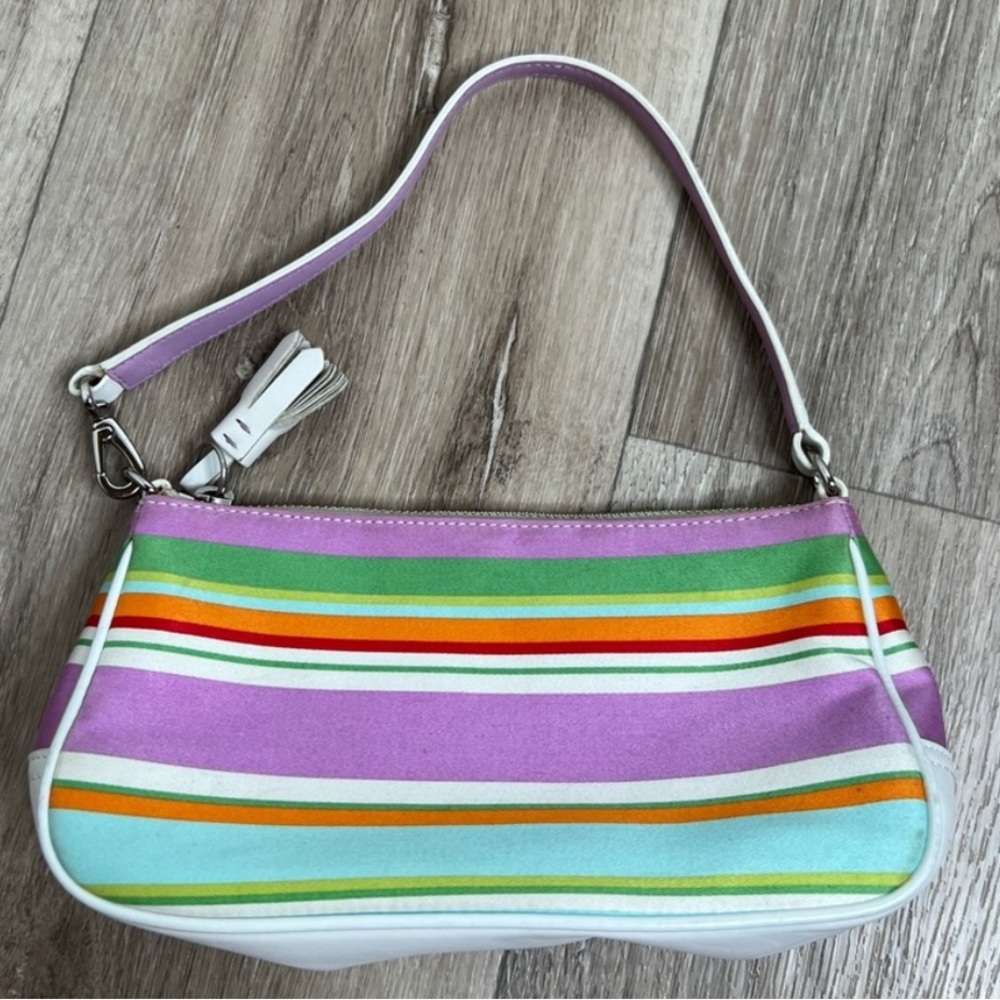 Coach Multicolor Striped Mini Handbag - Gem